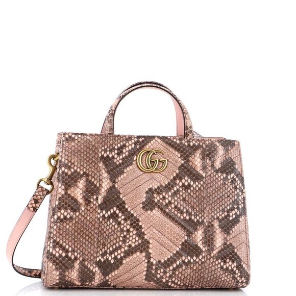 Gucci | Bags | Gucci Gg Marmont Tote Matelasse Python Small Pink | Poshmark